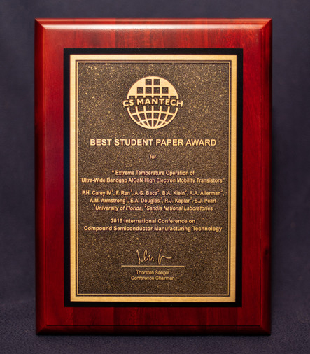 CAREY WINS COMPETITIVE CS MANTECH 2019 BEST STUDENT PAPER AWARD ...